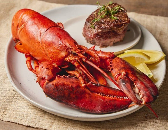 Surf and Turf Deluxe Dinner for Two - Whole Lobster + Filet Mignon ...